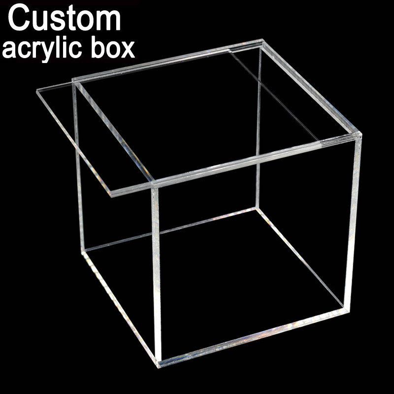 Acrylic box custom clear plexiglass acrylic display 5side box with lid/sliding lid Poke Poking mon Card Booster display